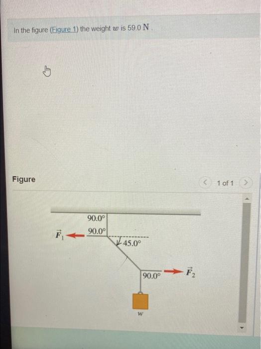 Solved In the figure (Figure 1) the weight w is 59.0 N | Chegg.com