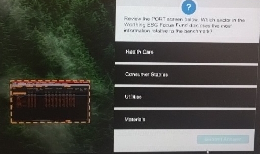 Solved Reves the PORT screen bulow. Which sector in the | Chegg.com