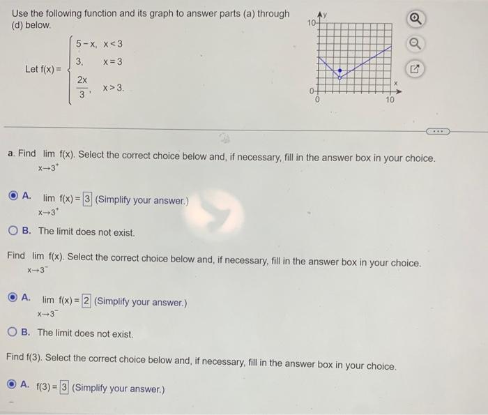 Solved Use the following function and its graph to answer | Chegg.com