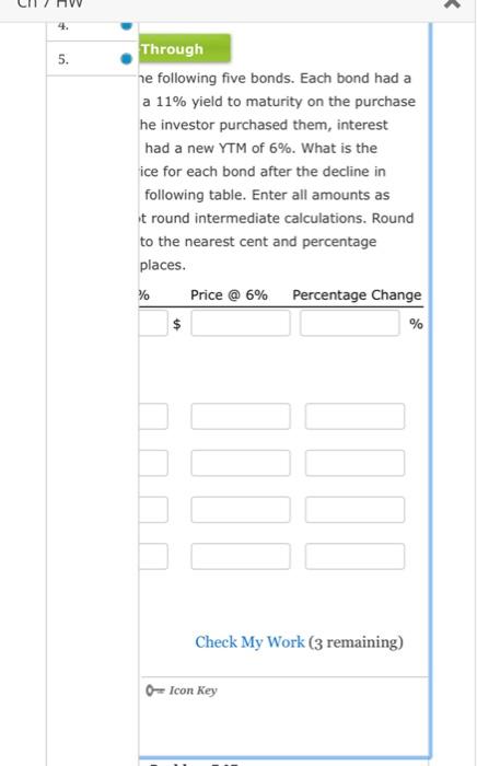 he following five bonds. Each bond had a a 11% yield | Chegg.com