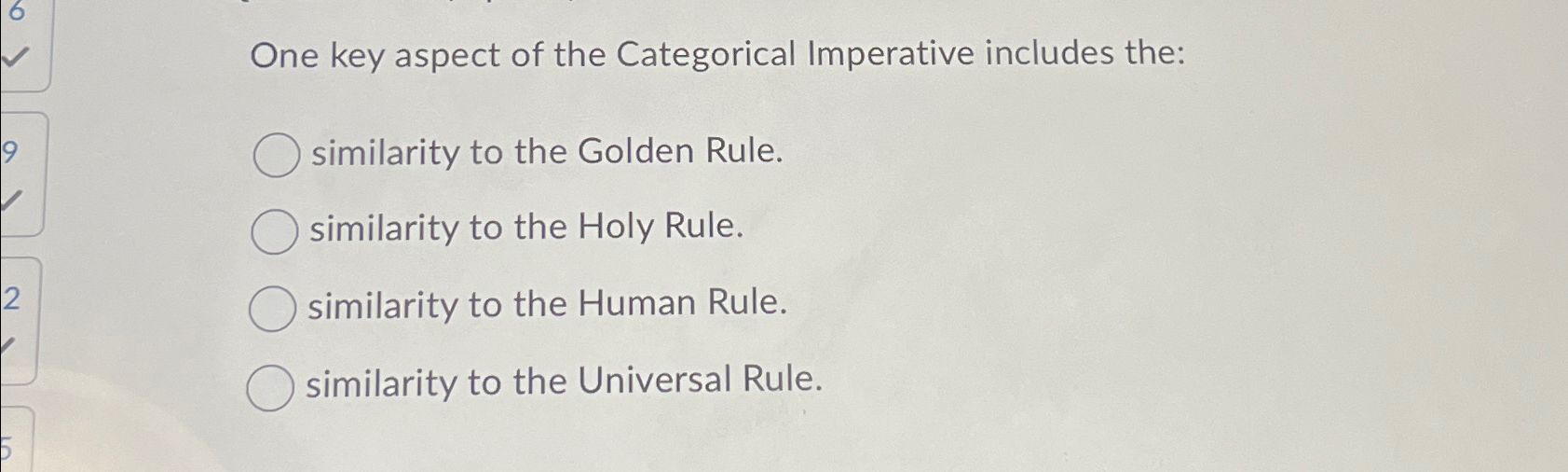 Solved ne key aspect of the Categorical Imperative includes | Chegg.com