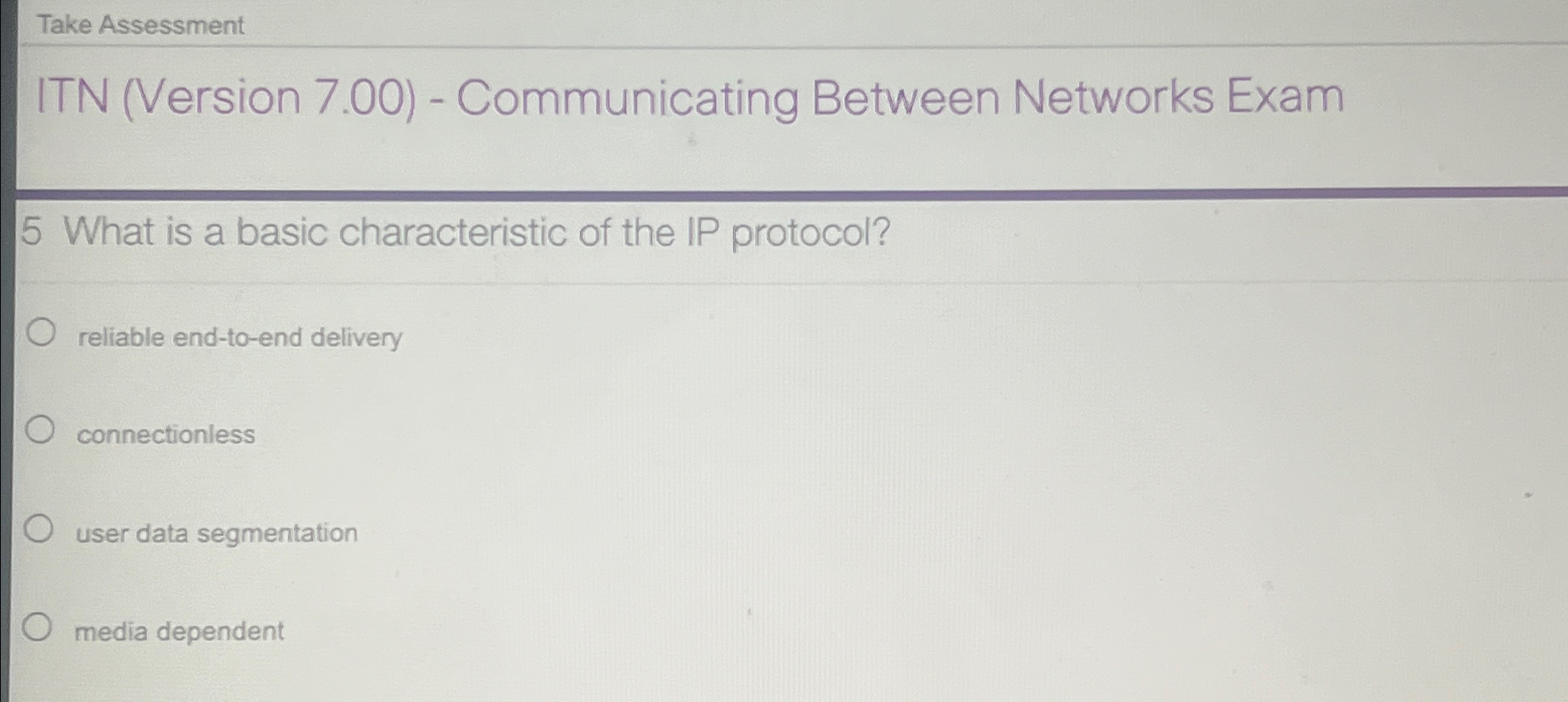 Solved Take AssessmentITN (Version 7.00) - ﻿Communicating | Chegg.com