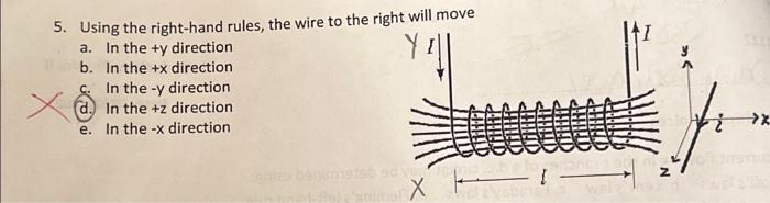 Solved 5. Using the right-hand rules, the wire to the right | Chegg.com