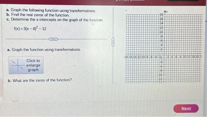 Solved a. Graph the following function using transformations | Chegg.com