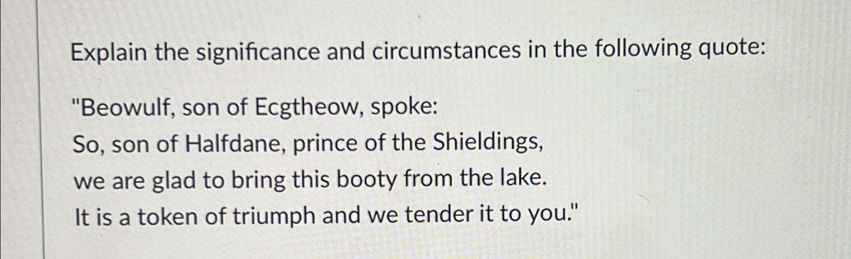 Solved Explain the significance and circumstances in the | Chegg.com
