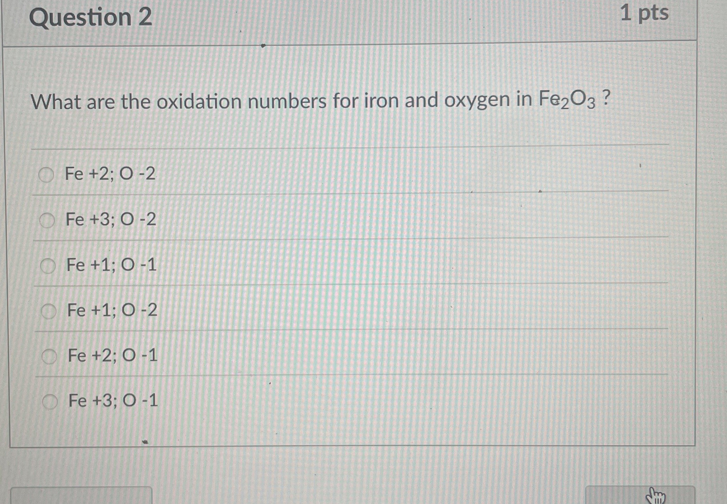 Solved Question 2What are the oxidation numbers for iron and | Chegg.com