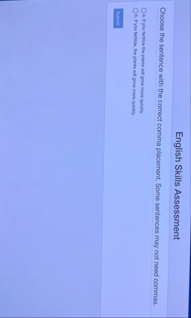 Solved English Skills AssessmentChoose the sentence with the | Chegg.com