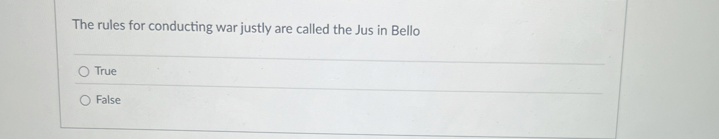 Solved The rules for conducting war justly are called the | Chegg.com