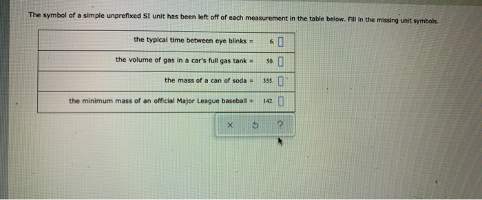 Solved The symbol of a simple unprefixed Sl unit has been | Chegg.com