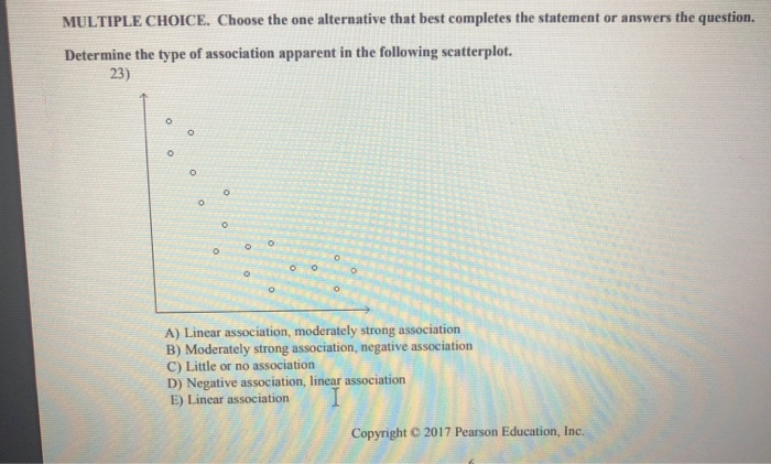 Solved MULTIPLE CHOICE. Choose the one alternative that best | Chegg.com