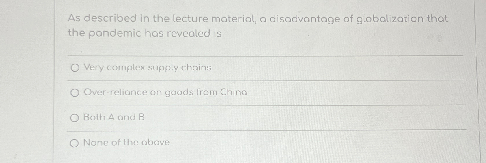 Solved As described in the lecture material, a disadvantage | Chegg.com