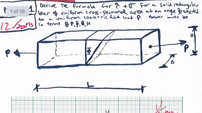 Solved P1 Derive the formula for at for a solid rectangular | Chegg.com