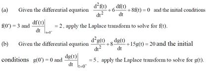 Solved Given the differential equation d2f(t)/dt2 + | Chegg.com