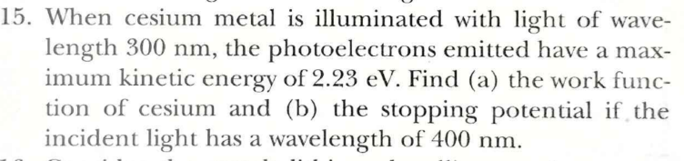Solved When cesium metal is illuminated with light of | Chegg.com