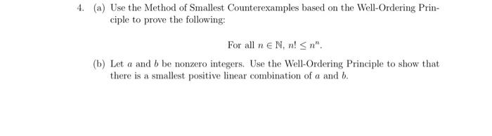 Solved A Use The Method Of Smallest Counterexamples Based 