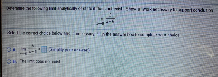 Solved Determine the following limit analytically or state | Chegg.com
