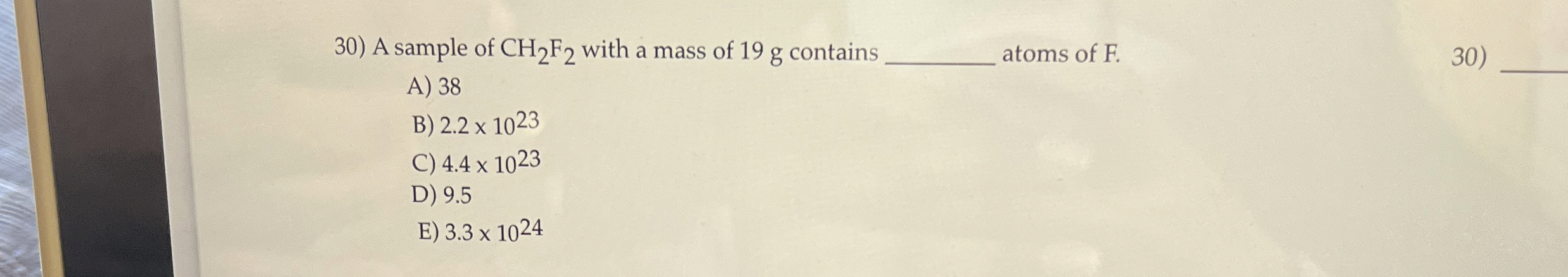 Solved A sample of CH2F2 ﻿with a mass of 19 ﻿g contains q, | Chegg.com