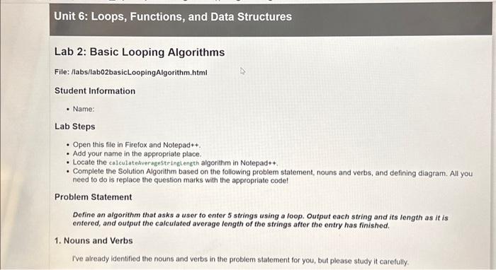 Solved Lab 2 Basic Looping Algorithms File