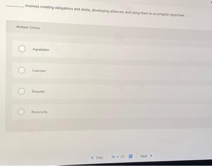 Solved involves creating obligations and debts, developing | Chegg.com