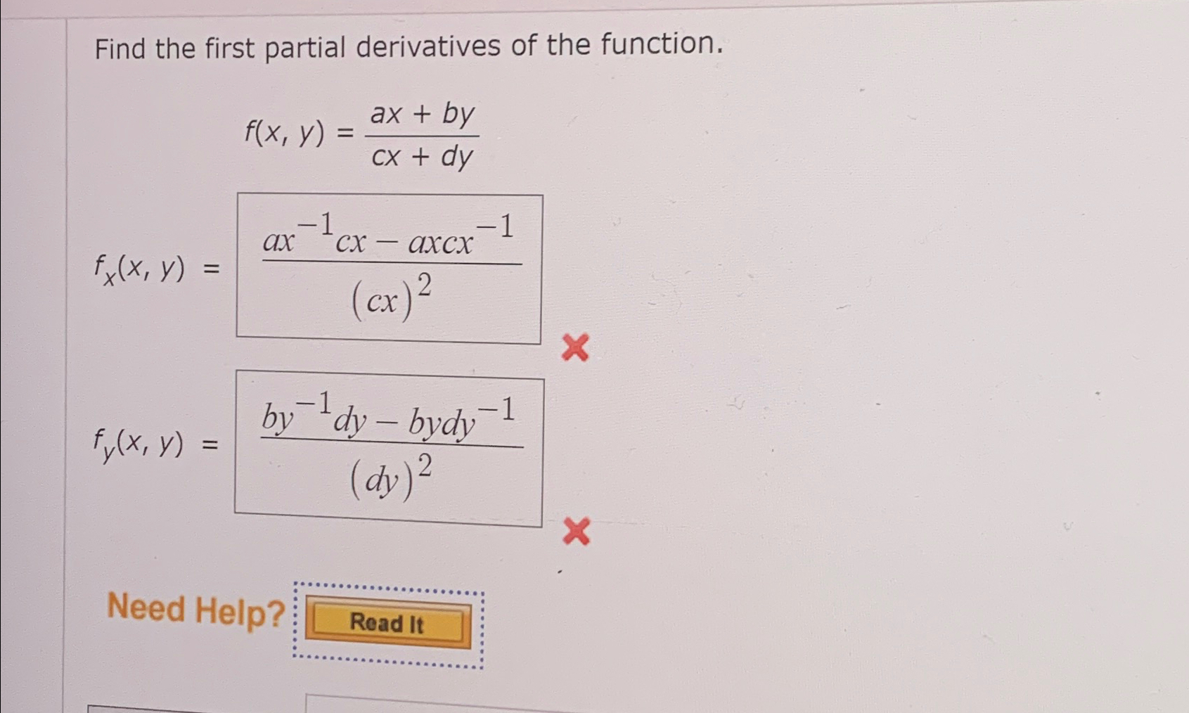 Solved Find the first partial derivatives of the | Chegg.com
