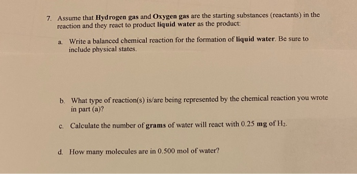 Solved 7. Assume that Hydrogen gas and Oxygen gas are the | Chegg.com