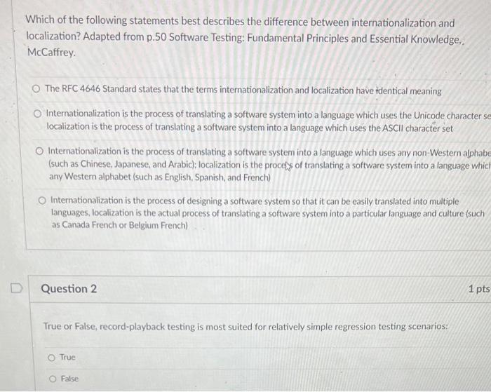 Solved Which of the following statements best describes the | Chegg.com