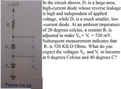 Solved In the circuit shown, D1 is a large-area, | Chegg.com