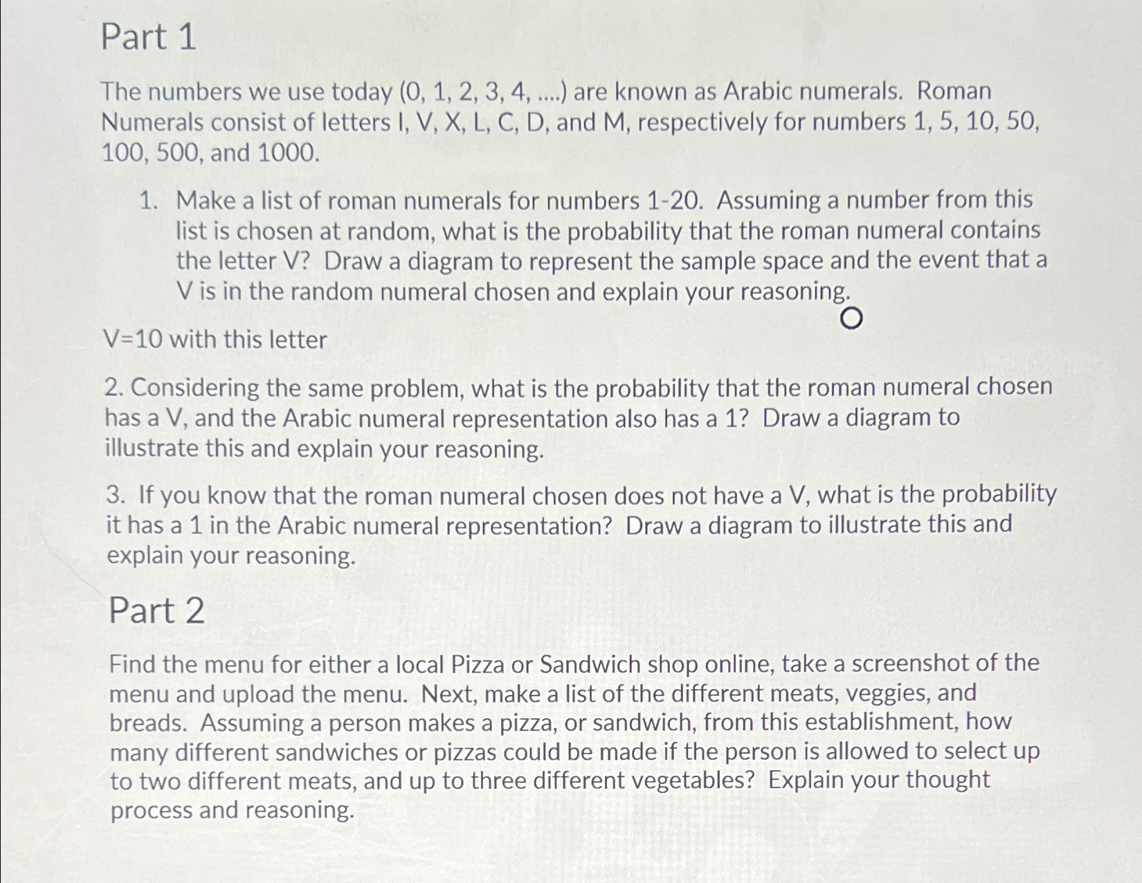 Part 1The numbers we use today . | Chegg.com