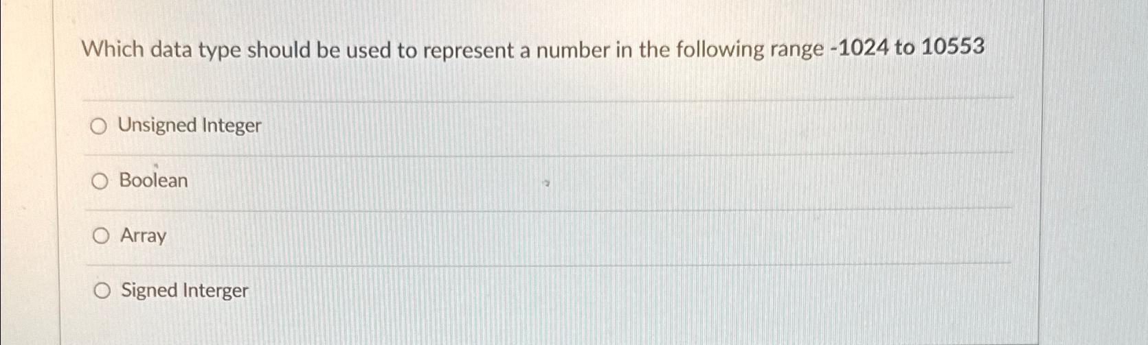 Solved Which data type should be used to represent a number | Chegg.com