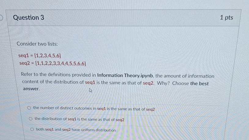 Solved Question 31ptsConsider two lists: | Chegg.com