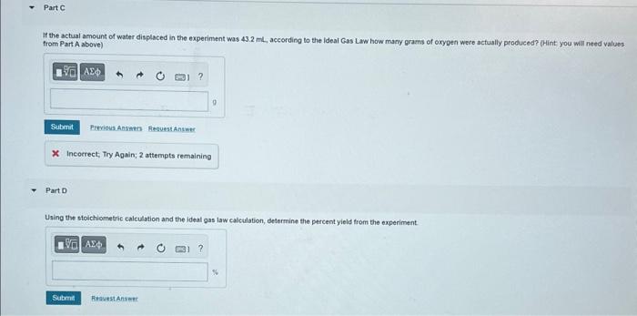 Solved Part A 009316 atm Pirious Antwers Correct Part B | Chegg.com