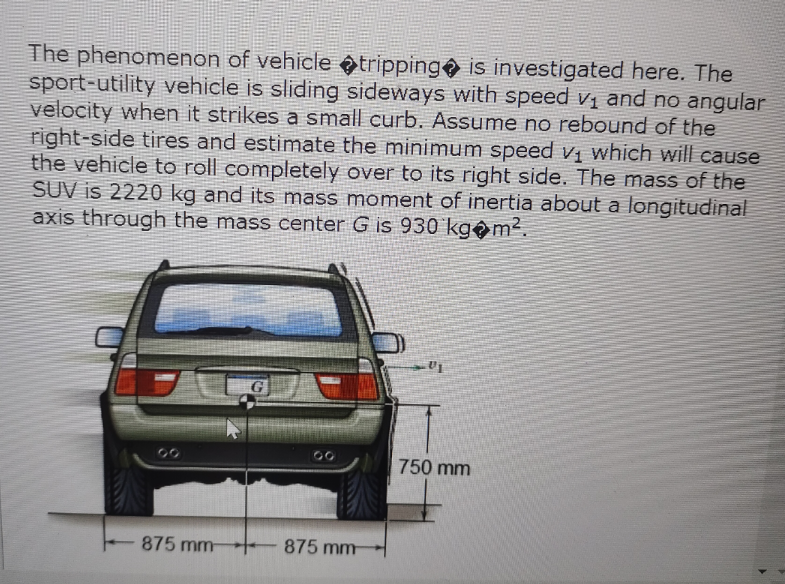 Solved The phenomenon of vehicle tripping is investigated | Chegg.com