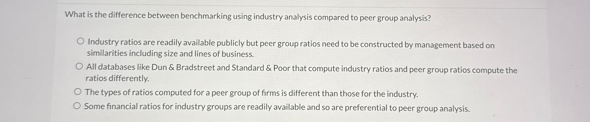 Solved What is the difference between benchmarking using | Chegg.com