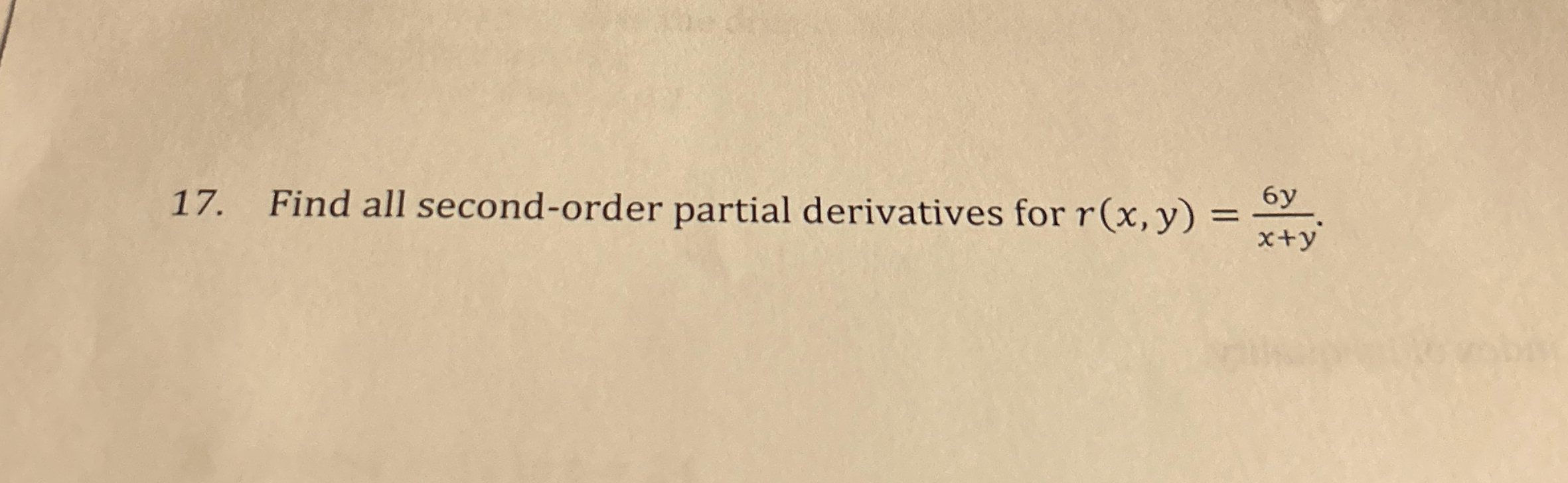Solved Find all second-order partial derivatives for | Chegg.com