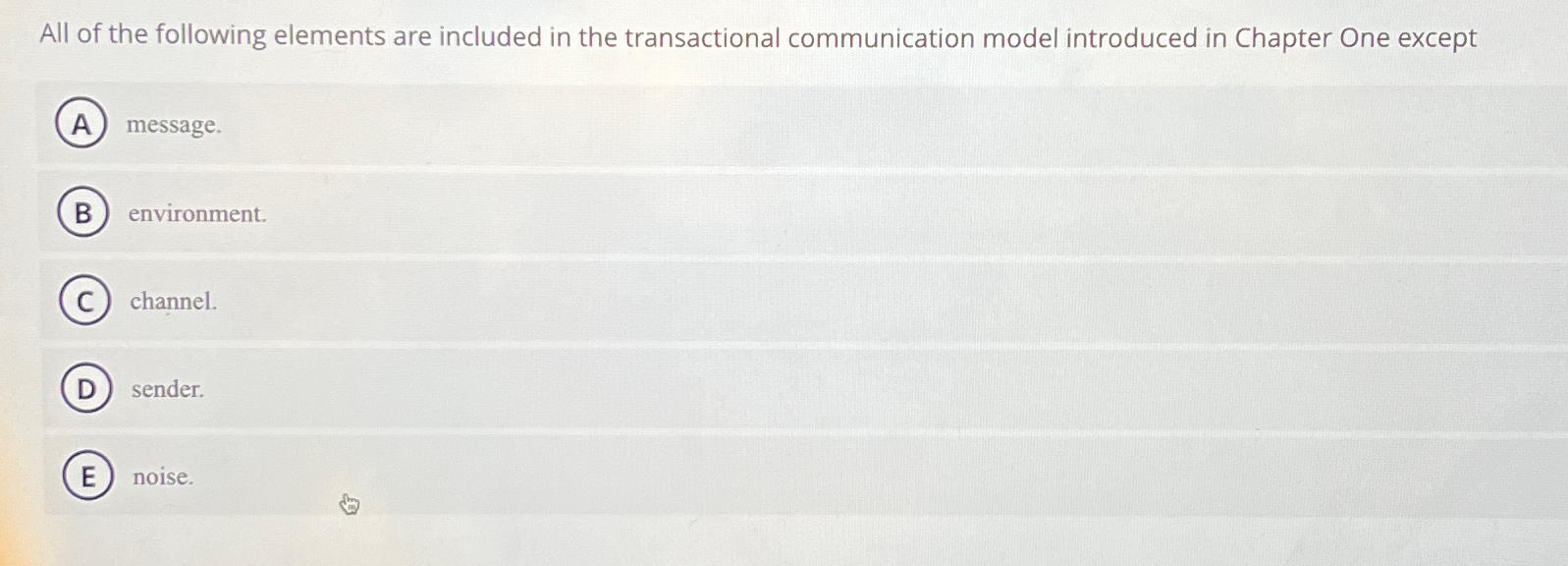 Solved All of the following elements are included in the | Chegg.com
