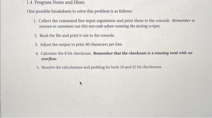Solved 1 Checksum In this assignment you'll write a program | Chegg.com