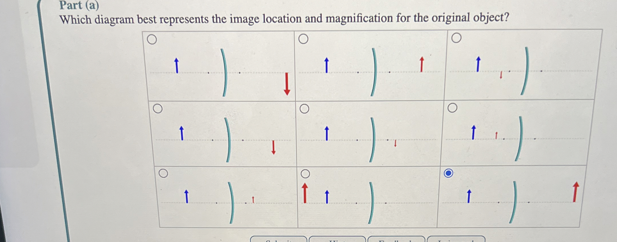 Solved Part (a)Which diagram best represents the image | Chegg.com