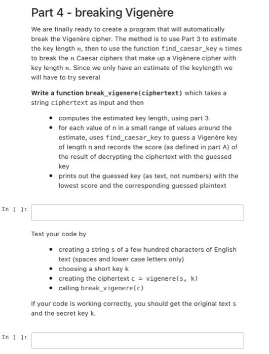Solved Part 1 - frequency analysis and the Caesar cipher Let | Chegg.com