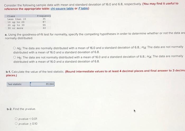 Solved Consider the following sample data with mean and | Chegg.com