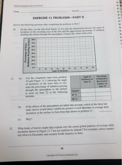 DXCISE 11 Lnsolation Name Section EXERCISE 11 PROB... | Chegg.com