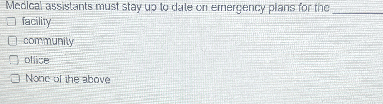 Solved Medical assistants must stay up To date on emergency | Chegg.com