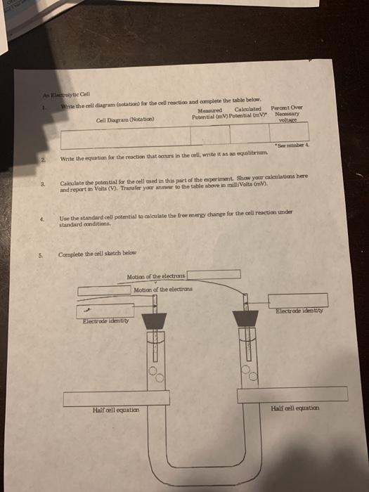 Solved Atrybie Call 1 Write the cell diagram (notation for | Chegg.com