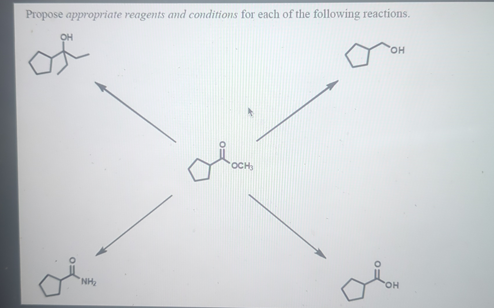 Solved Propose appropriate reagents and conditions for each | Chegg.com