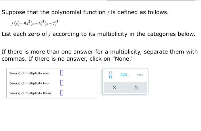 Solved Suppose that the polynomial function f is defined as | Chegg.com