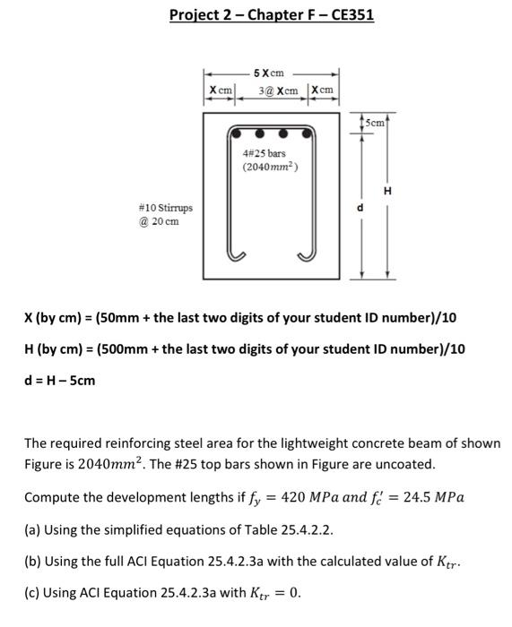Solved Project 2 - Chapter F - CE351 X( by cm)=(50 mm+ the | Chegg.com