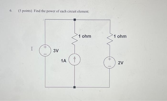 Solved 6. (5 points) Find the power of each circuit element. | Chegg.com