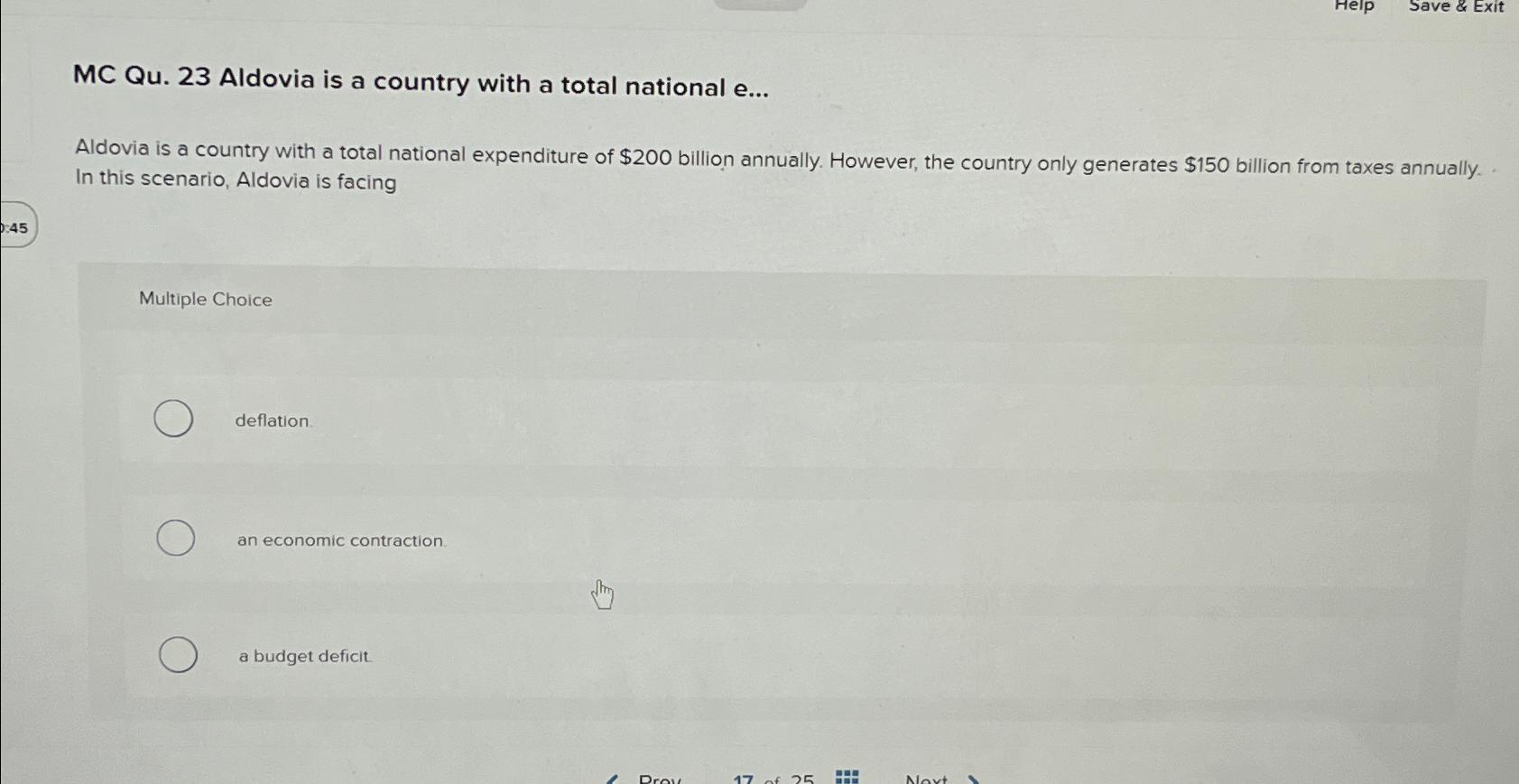 Solved MC Qu. 23 ﻿Aldovia is a country with a total national | Chegg.com