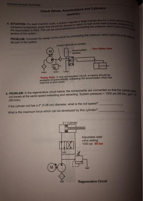 Solved Industrial Hyd Technology Check Valves, Accumulators | Chegg.com