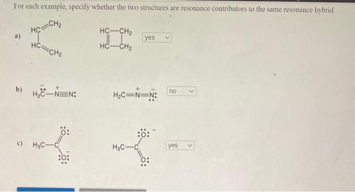 Solved For each example, specify whether the two structures | Chegg.com