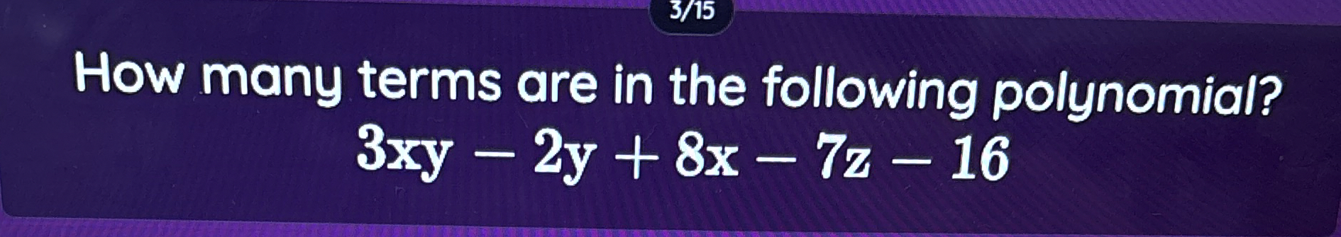 Solved How many terms are in the following | Chegg.com